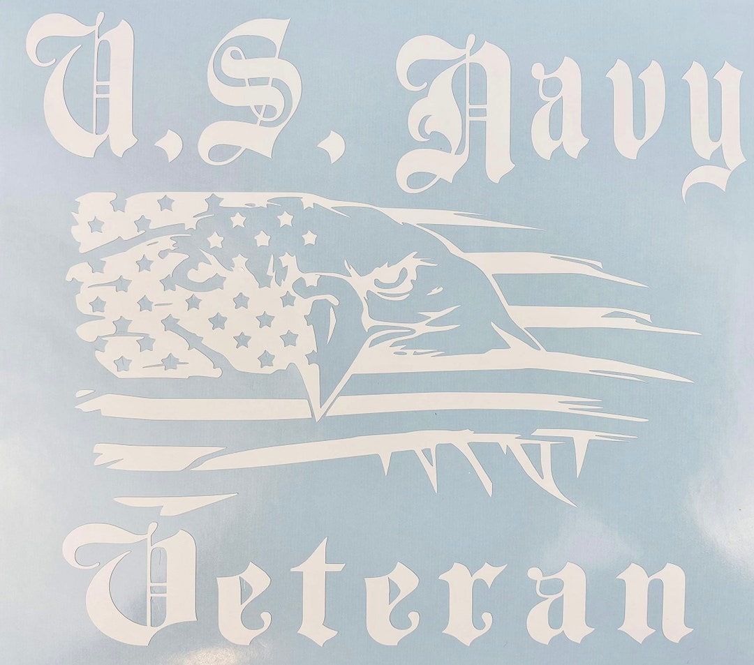 U.S. Navy Veteran Eagle Flag Vinyl Car Laptop Window Decal New - Etsy