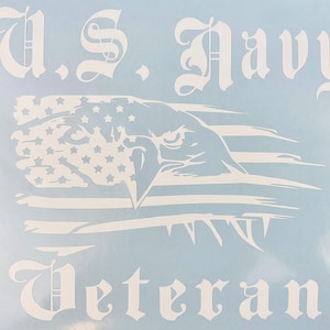 U.S. Navy Veteran Eagle Flag Vinyl Car Laptop Window Decal New - Etsy