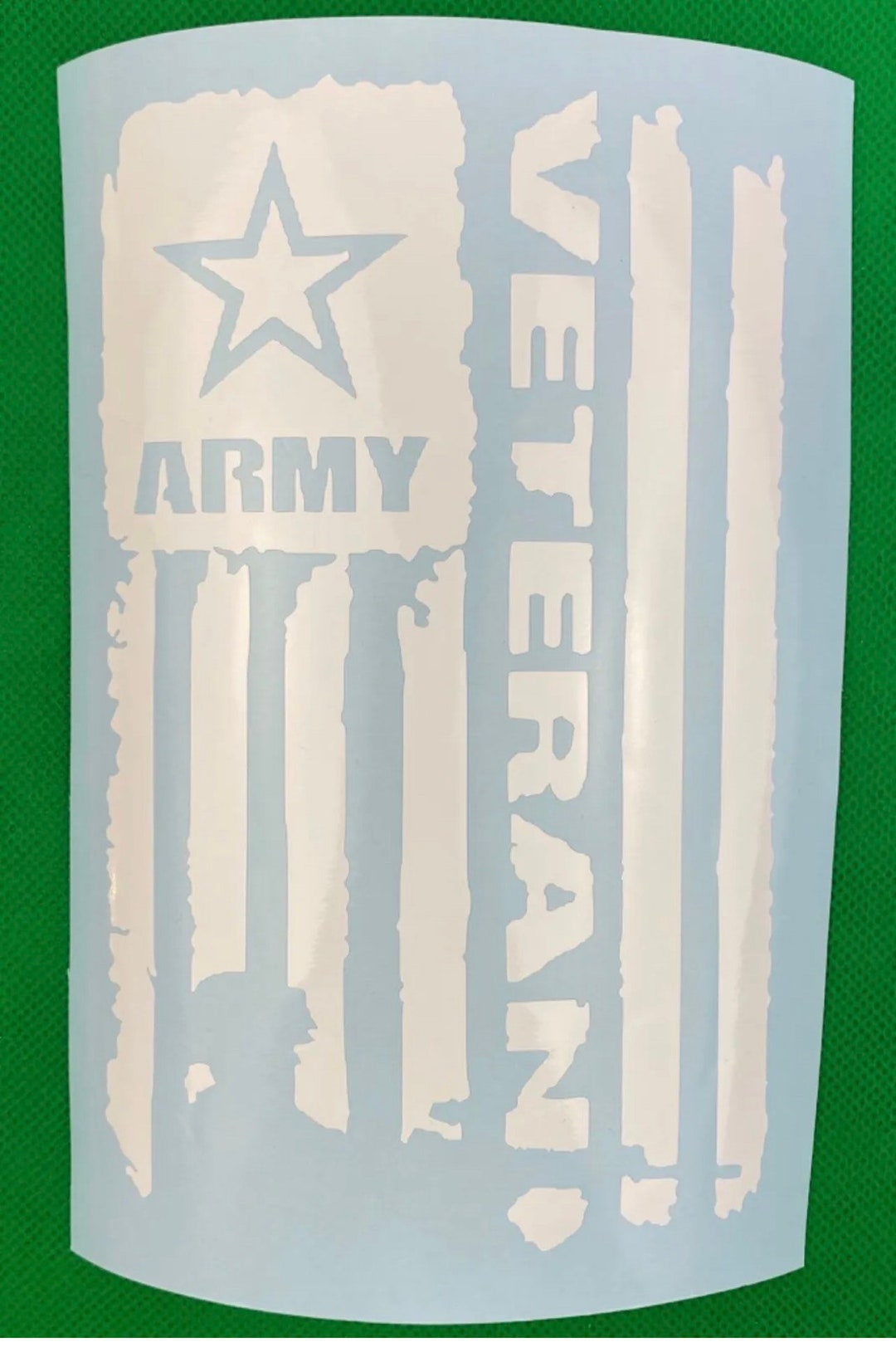 Army Veteran Flag White Vinyl Decal Sticker Window Car Electronics New ...
