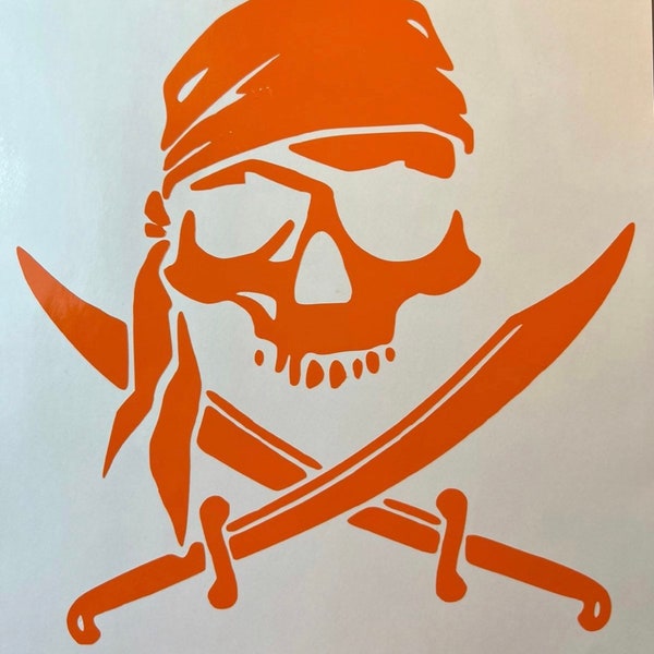 Pirate Skull and Cross Swords Sticker - Etsy