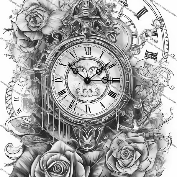Clock Tattoo - Etsy