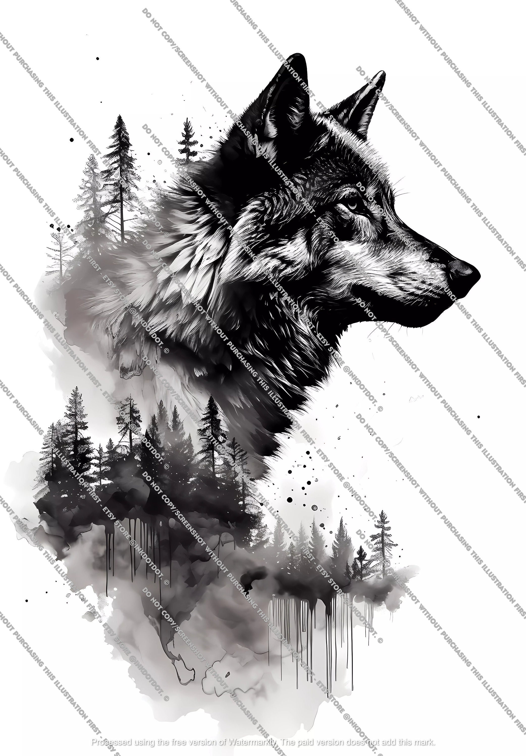 Alpha Wolf Tattoo Design