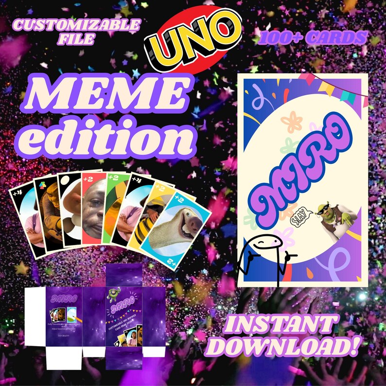 Create Your Own Deck, Printable Customized Uno Card Template, Printable ...