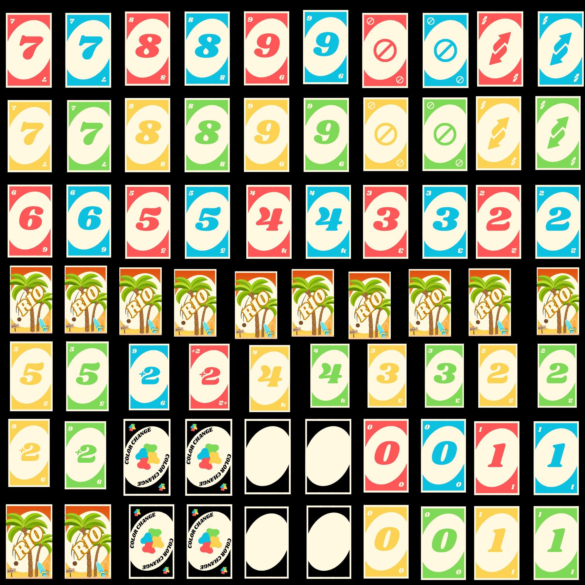Printable UNO Template, Printable UNO Card Game, UNO Game for Kids ...