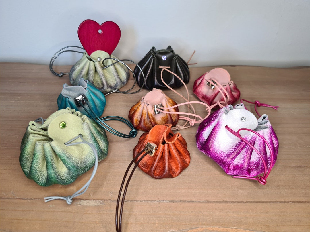 Medieval-style Purses in Patinated Leather Several Colors to Choose ...