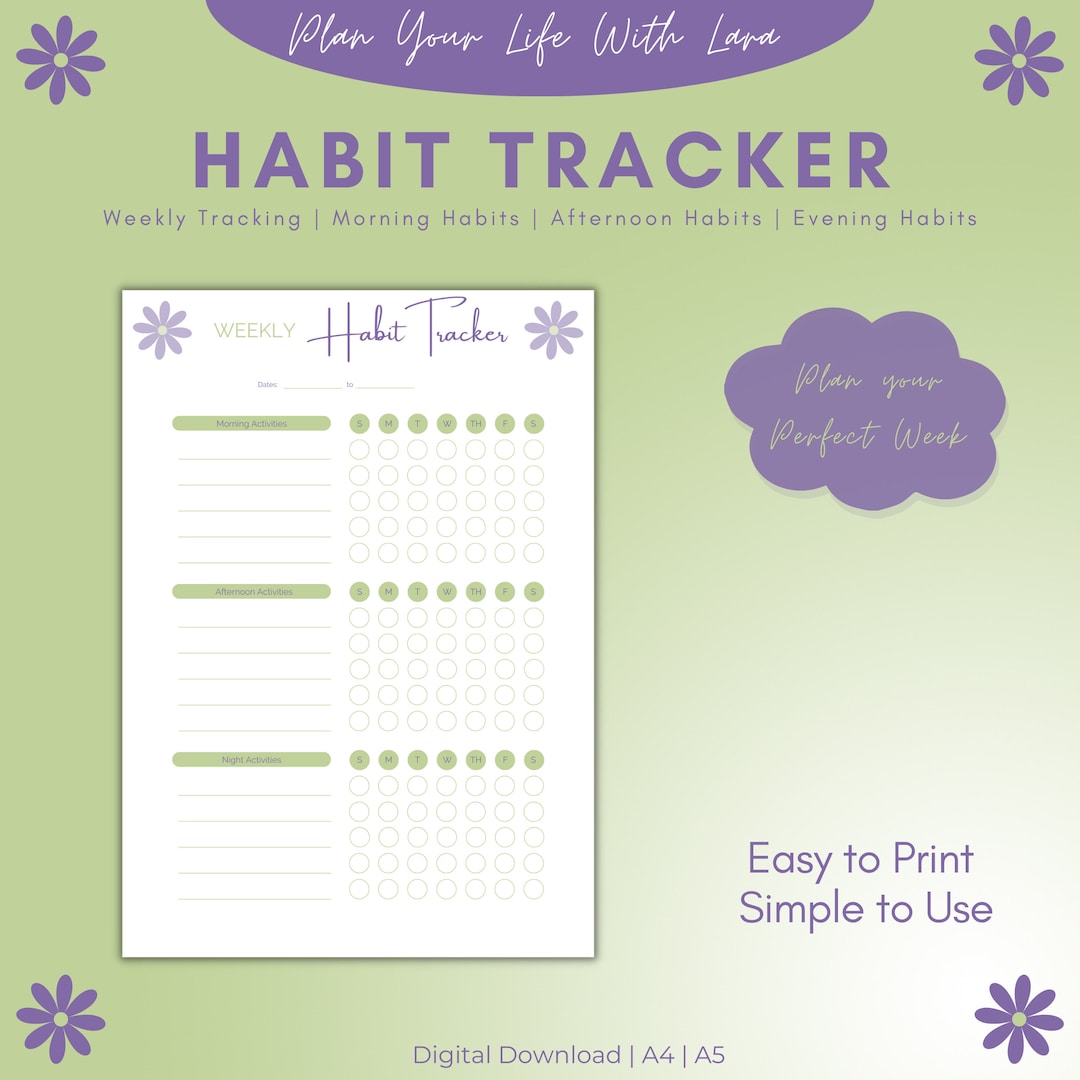 Printable Habit Tracker | A4 | A5 - Etsy