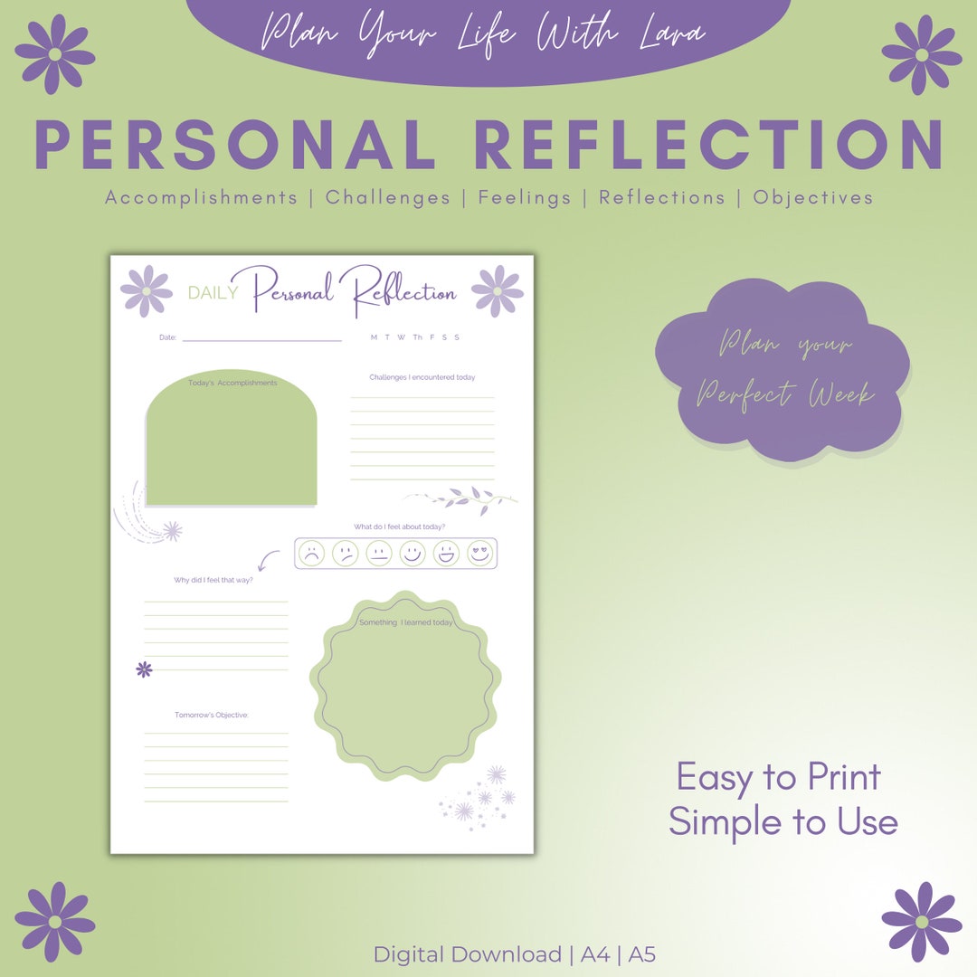 Printable Daily Personal Reflection | A4 | A5 - Etsy
