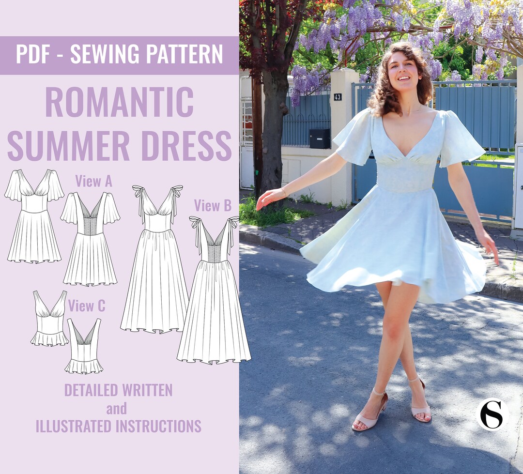 ROMANTIC COTTAGECORE DRESS Sewing Pattern / Sizes Xxs-xxl / - Etsy