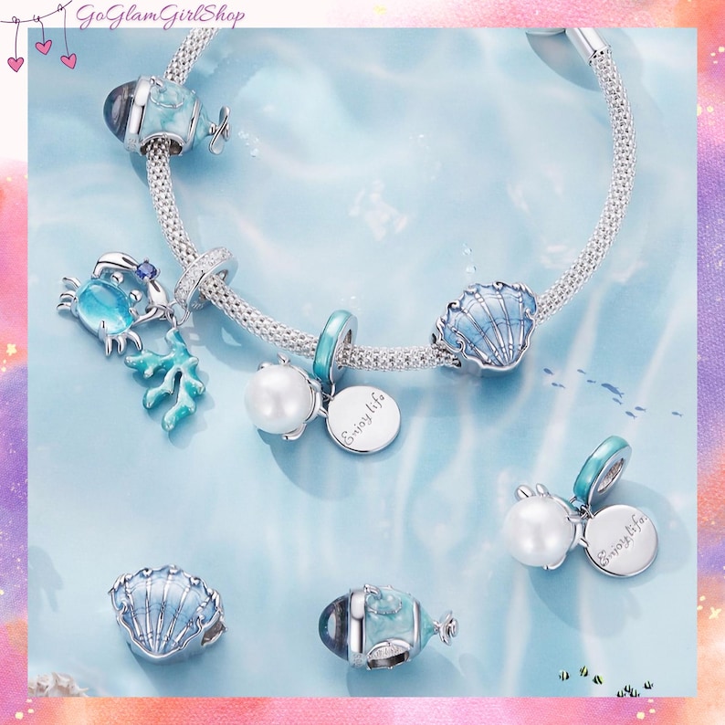 S925 Sterling Silver Ocean Charms, Pandora Compatible, Sea Turtle ...