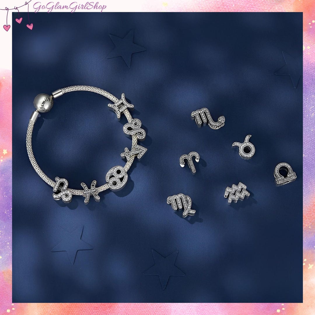 S925 Zodiac Constellation Charms for Pandora Charm Bracelet: Zodiac ...