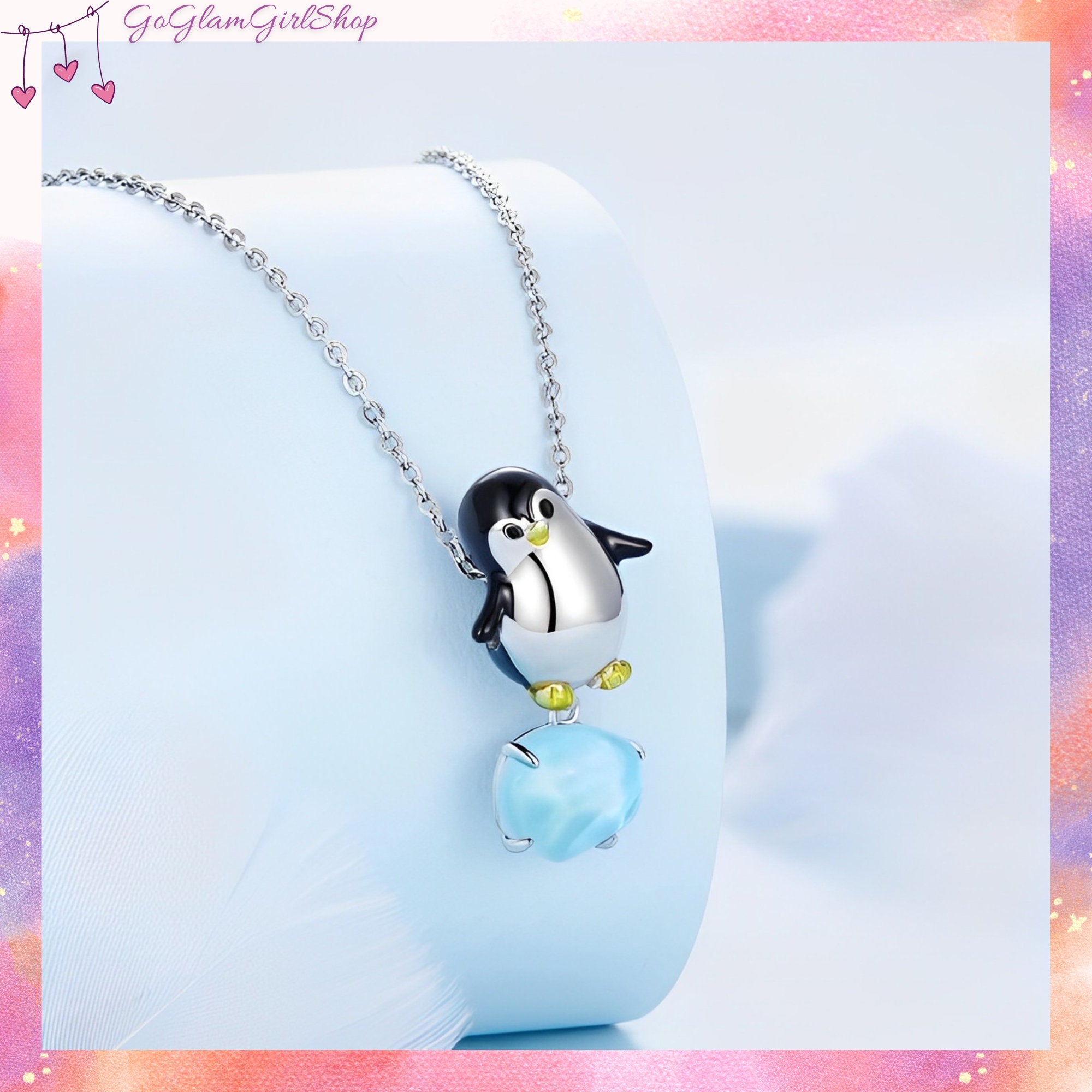 S925 Cute Penguin on the Ice Charm for Pandora Charm Bracelet, Birthday ...