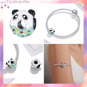 S925 Cute Animal Donuts Charms for Pandora Charm Bracelet: Cat, Owl ...