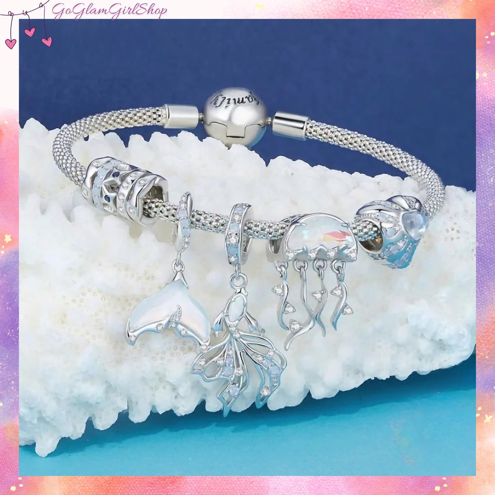 S925 Dreamy Ocean Charms for Pandora Charm Bracelet, Jellyfish, Fish ...