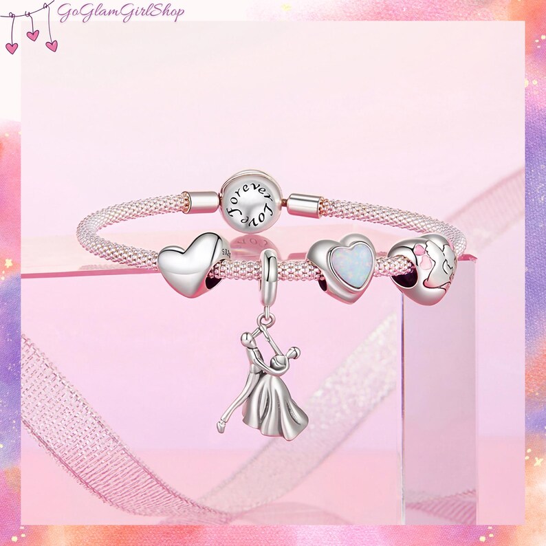 S925 Wedding Charms for Pandora Bracelet, Bride & Groom, Dancing Couple ...