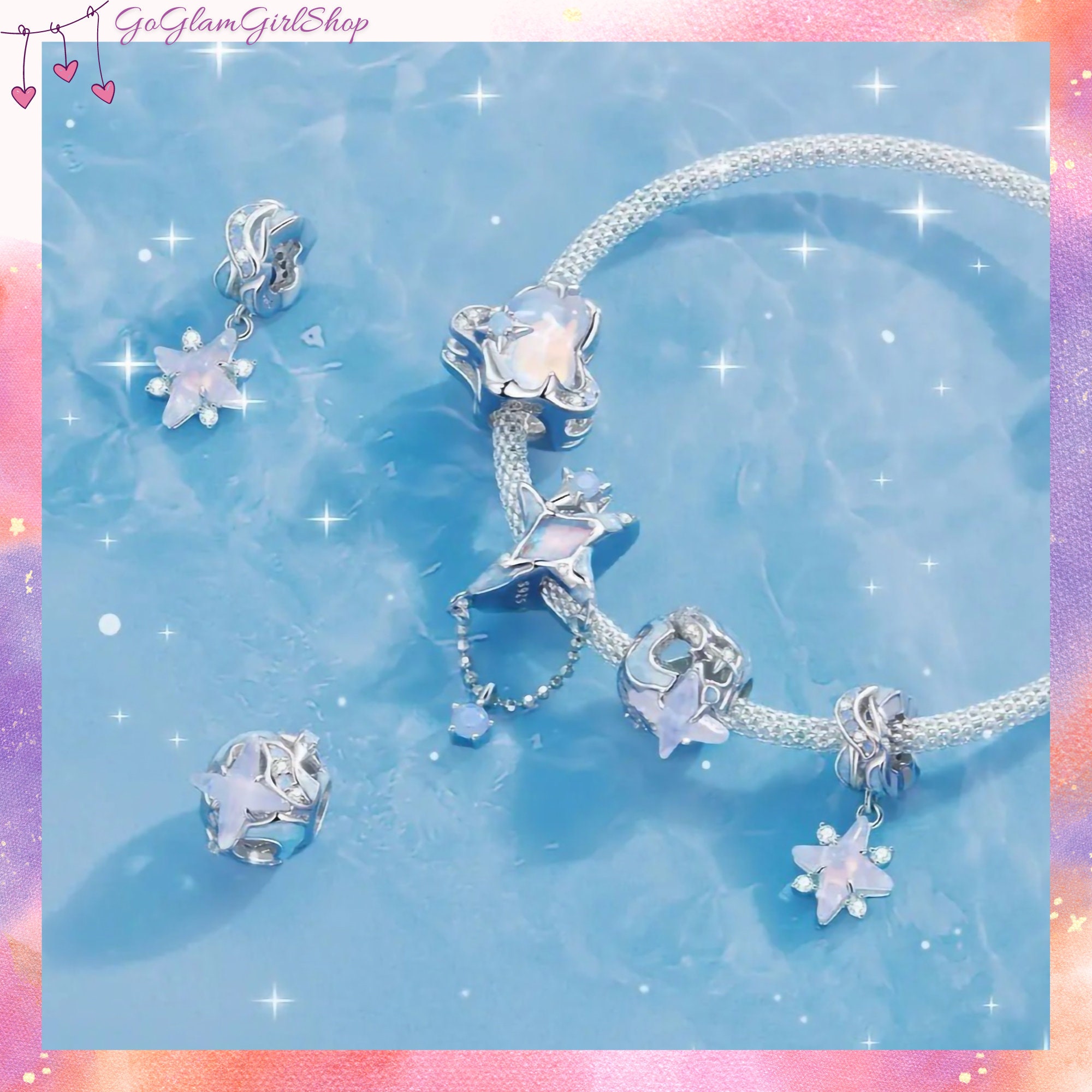 S925 Enchanted Starry Sky Charms for Pandora Charm Bracelet: Cosmic ...