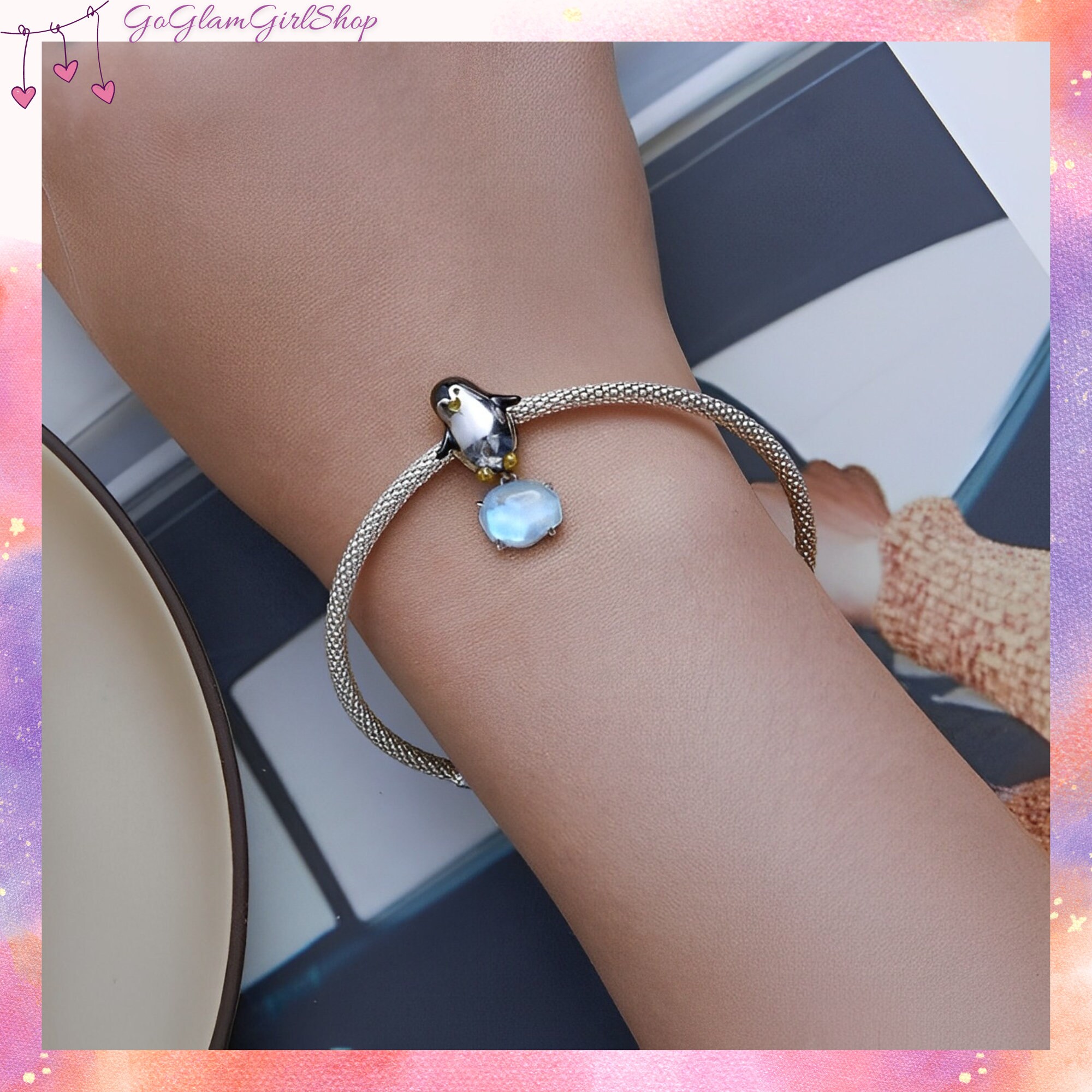 S925 Cute Penguin on the Ice Charm for Pandora Charm Bracelet, Birthday ...