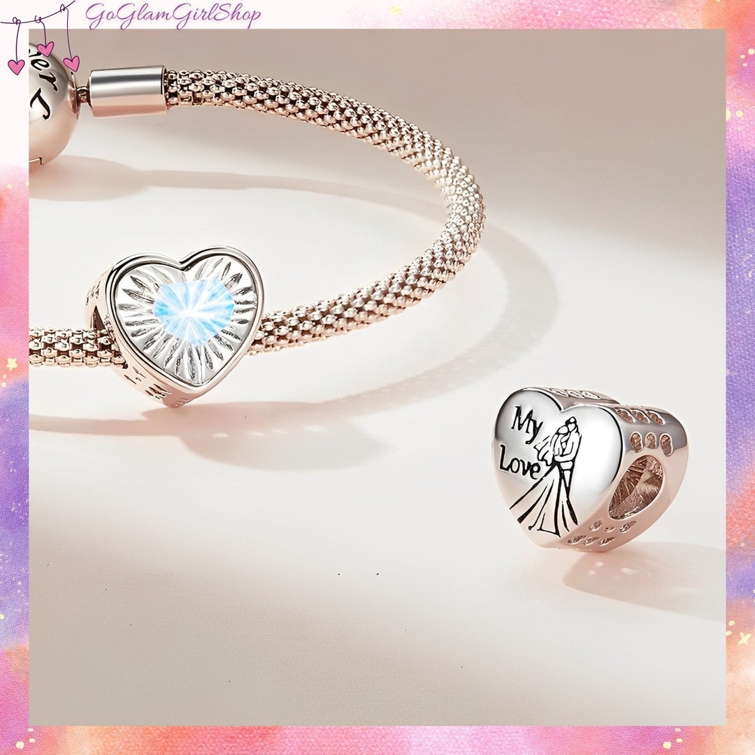 S925 Sterling Silver Wedding Charm, Bride-to-be Pendant for Pandora ...