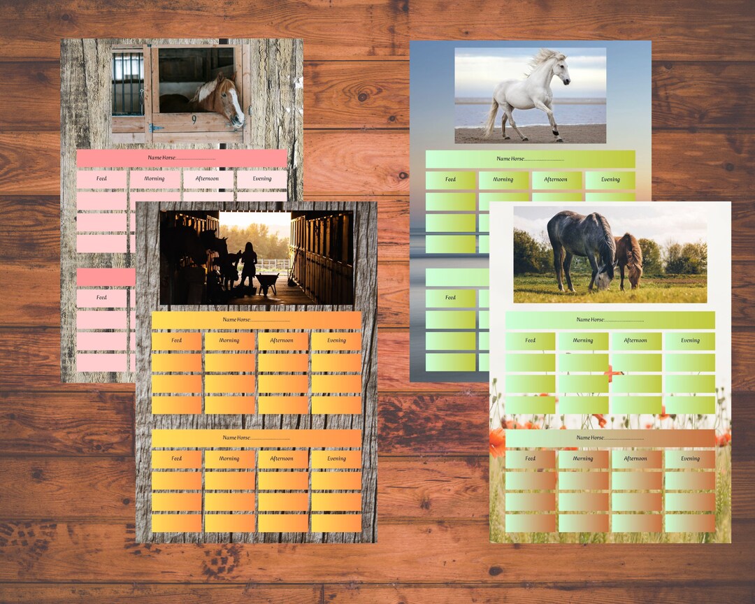 Feed Schedule / Planner Horse or Pony - Etsy
