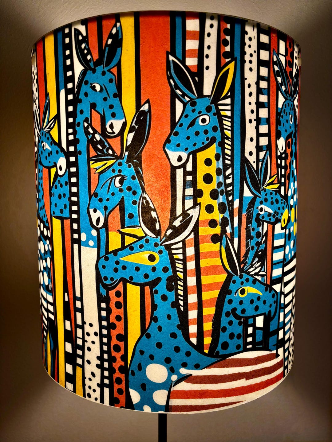 Avant Garde POP ART Table Lamp With BLUE Donkeys, Romero Britto, Roy ...