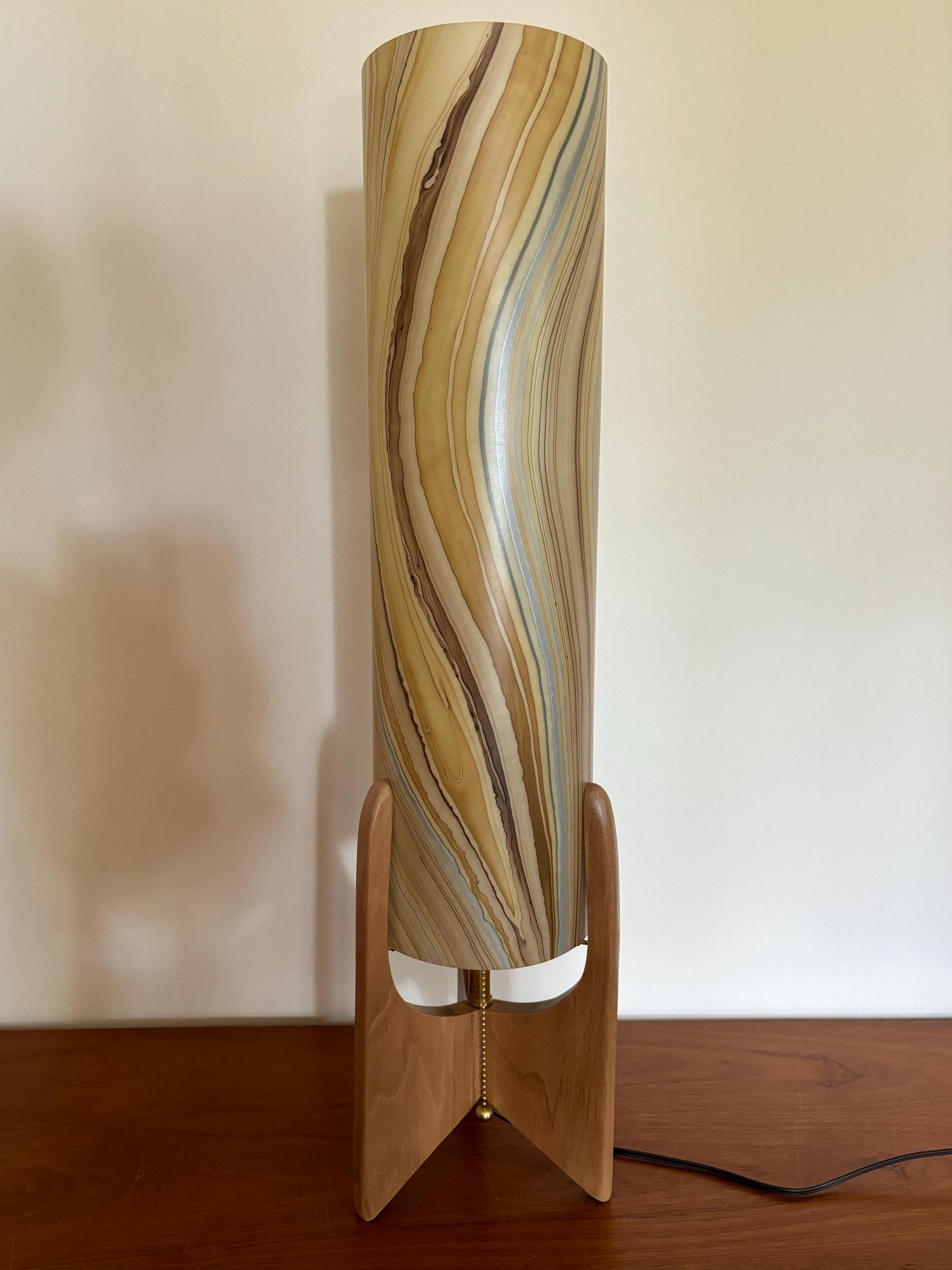 Mid Century Modern Modeline Danish Style Fiberglass & Walnut Wood Table ...