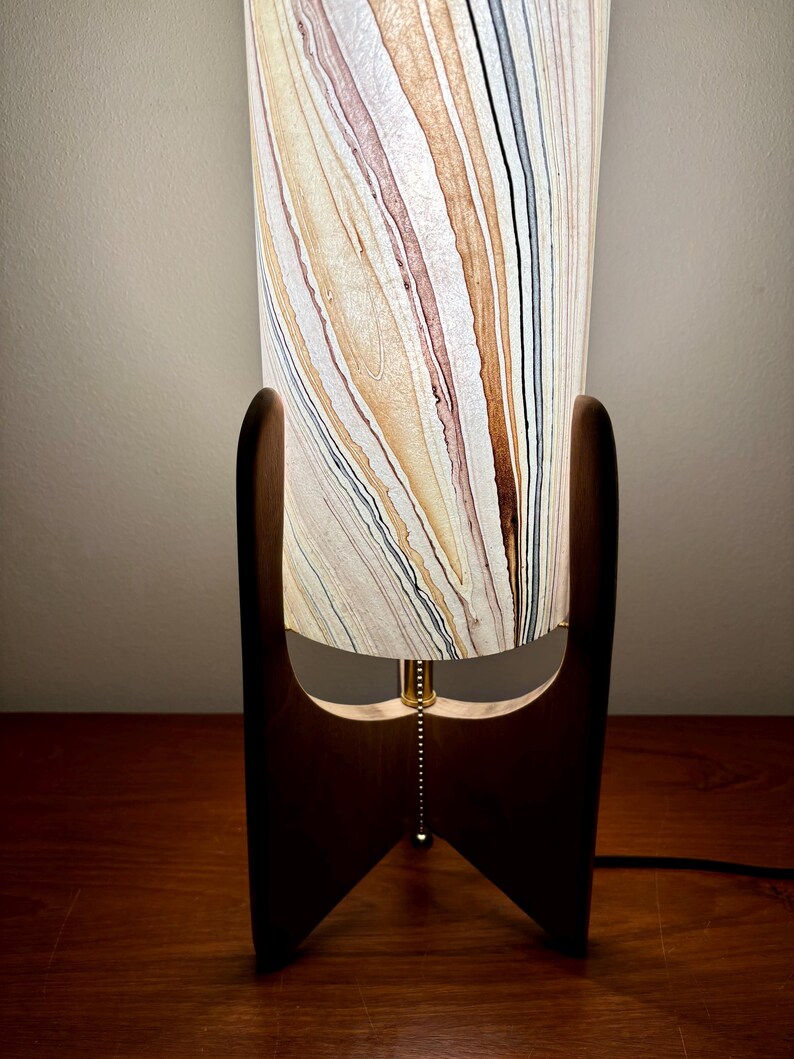 Mid Century Modern Modeline Danish Style Fiberglass & Walnut Wood Table ...