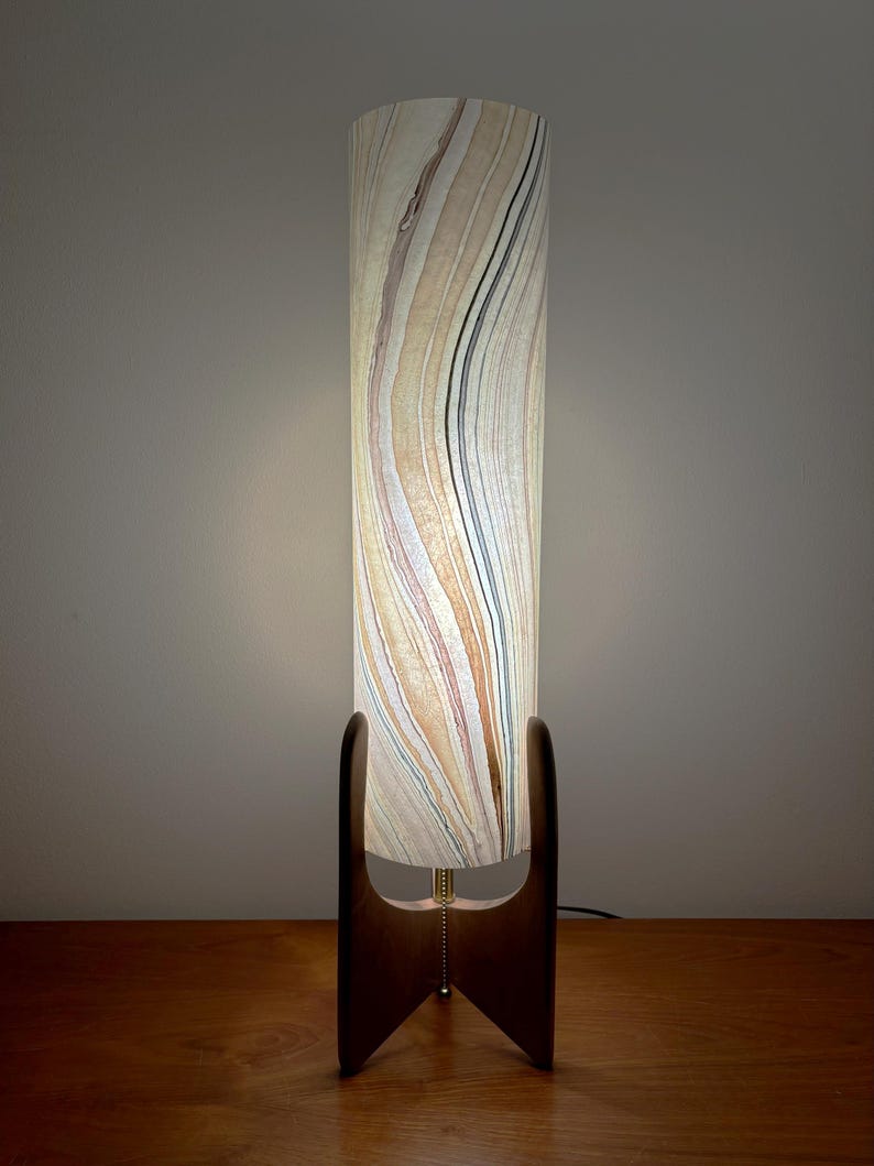 Mid Century Modern Modeline Danish Style Fiberglass & Walnut Wood Table ...