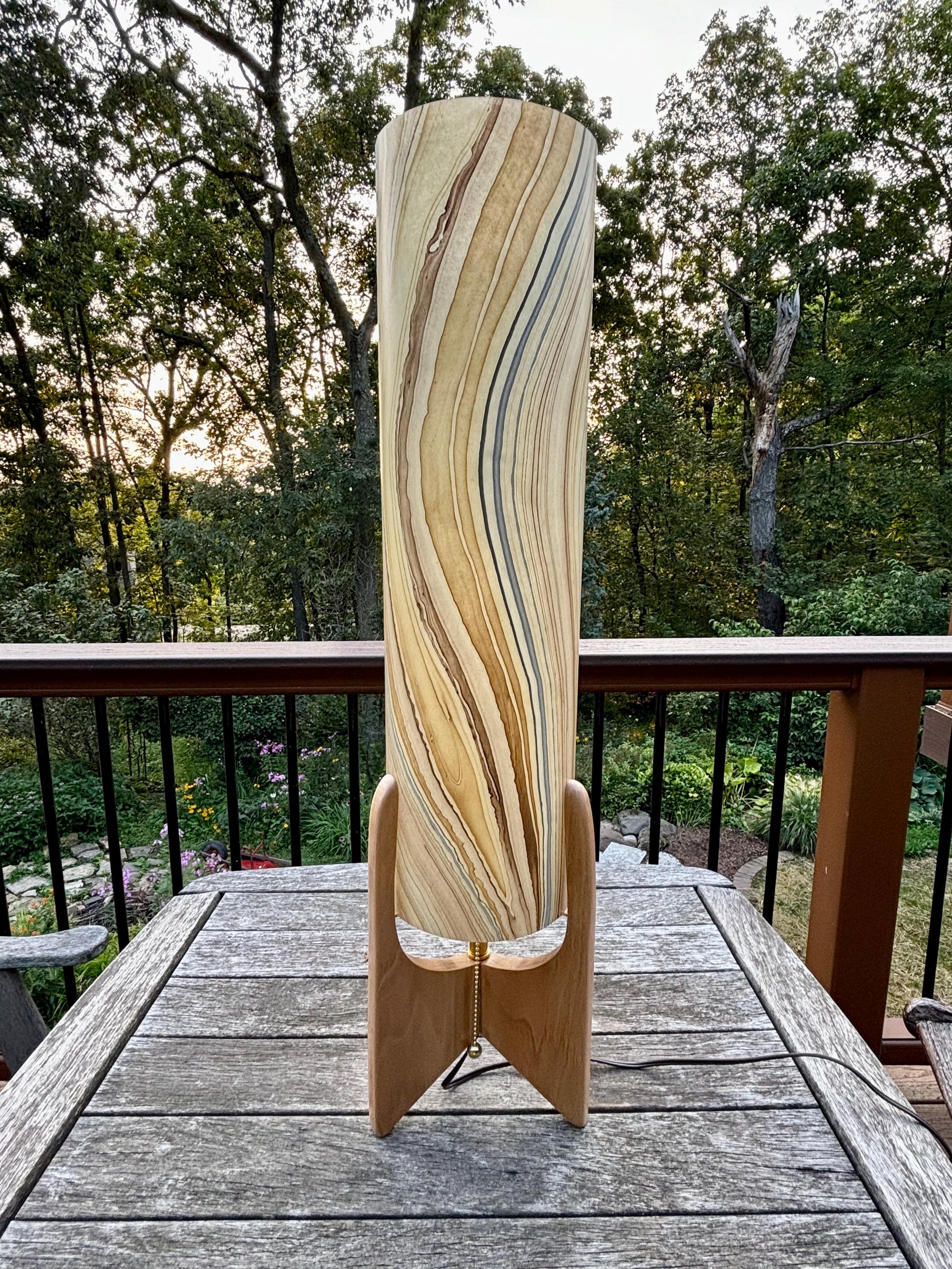 Mid Century Modern Modeline Danish Style Fiberglass & Walnut Wood Table ...