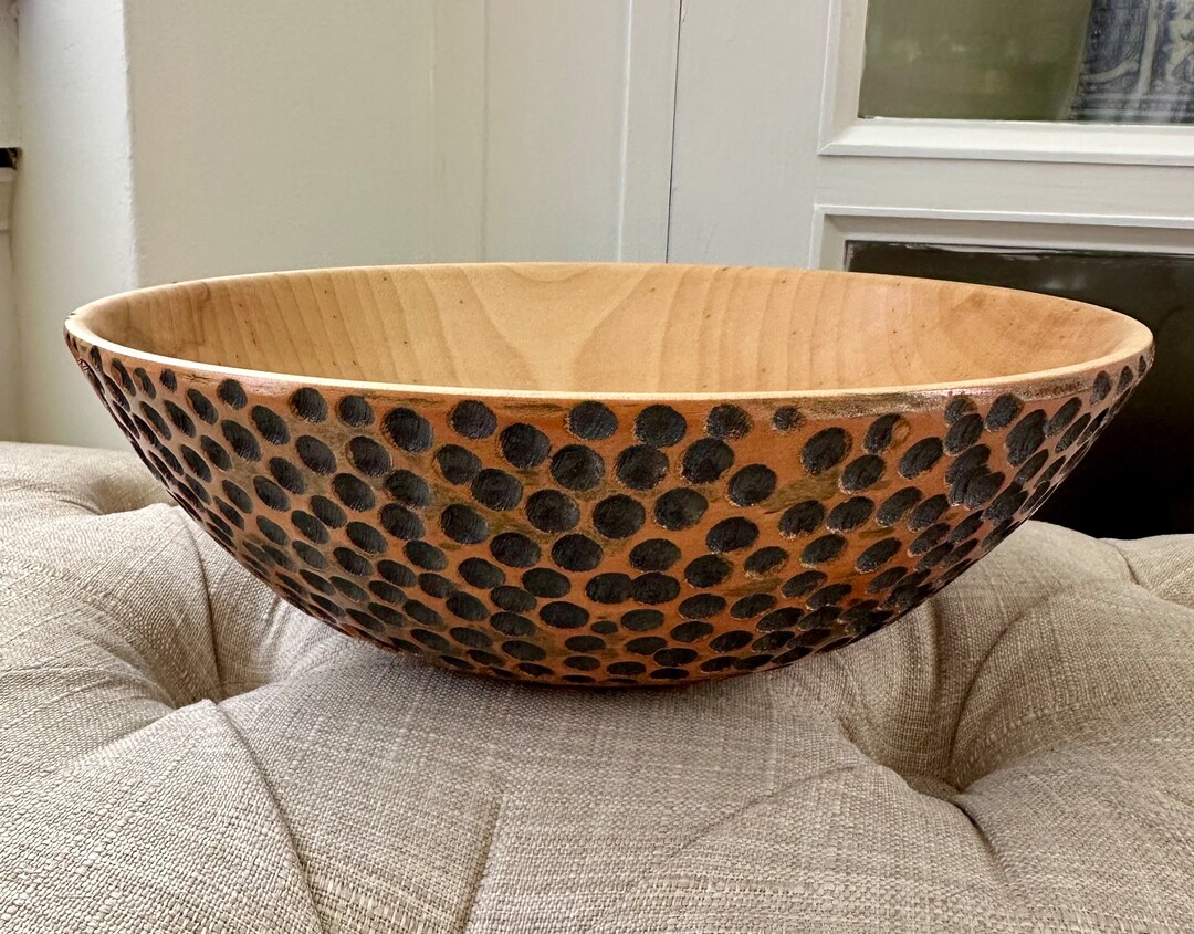 Bespoke Wood Artistry Custom Lathe Turned Solid Birch Wood Bowl With ...