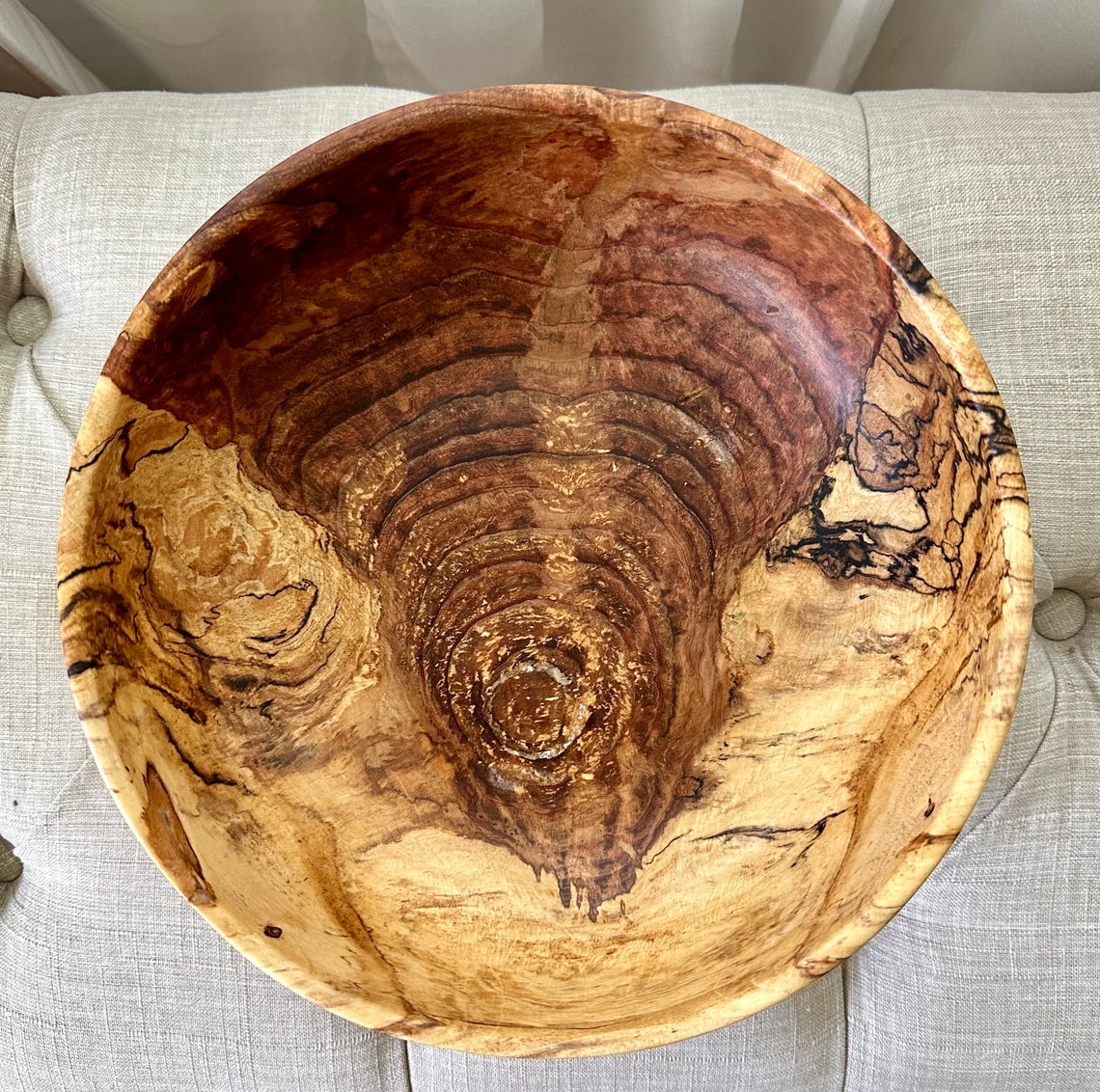 Handcrafted Solid Rustic Lathe Turned Spalted Maple Bowl With Artisan Insignia - Etsy