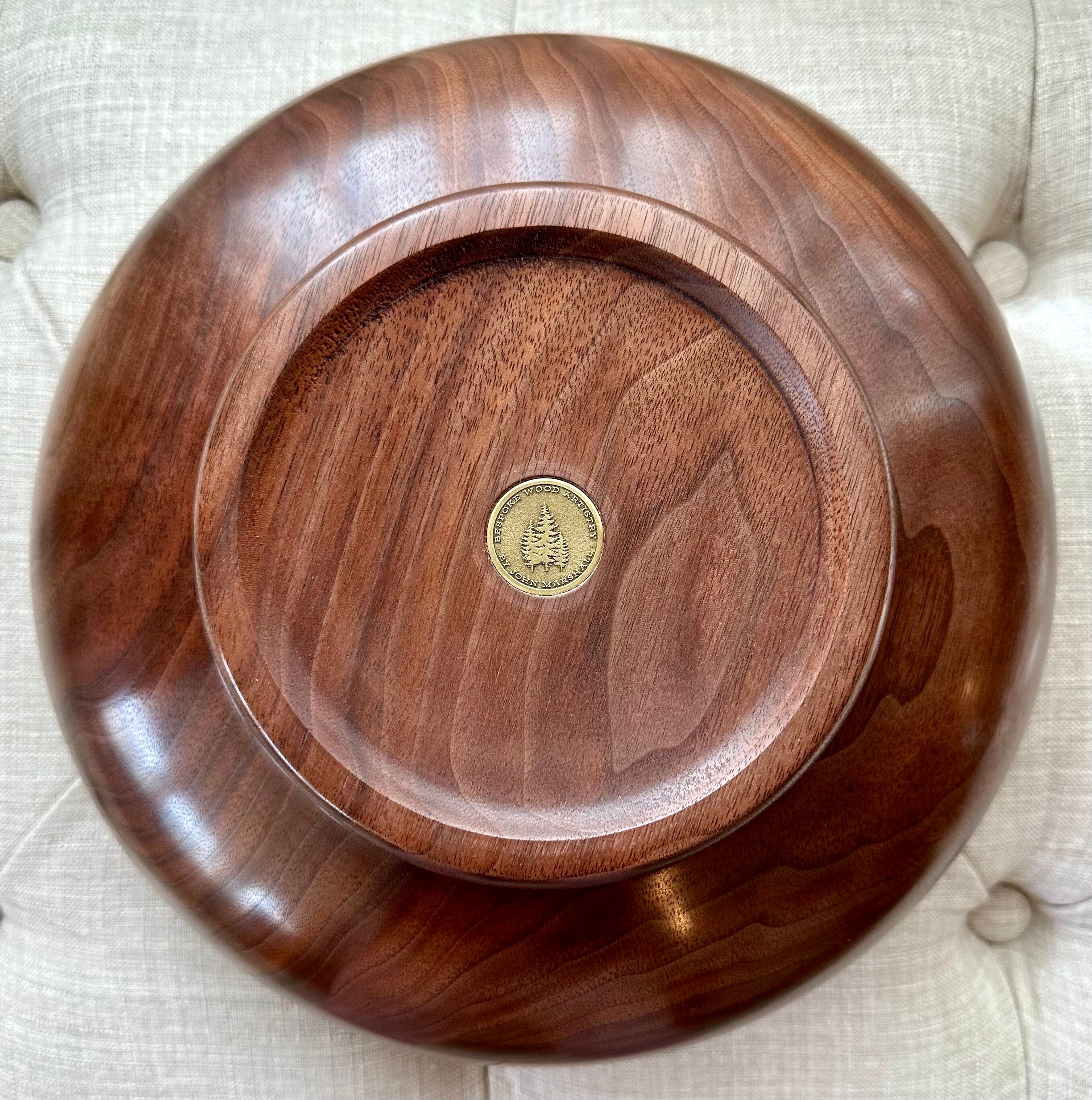 Bespoke Wood Artistry Custom Lathe Turned Solid Walnut Wood Bowl With ...