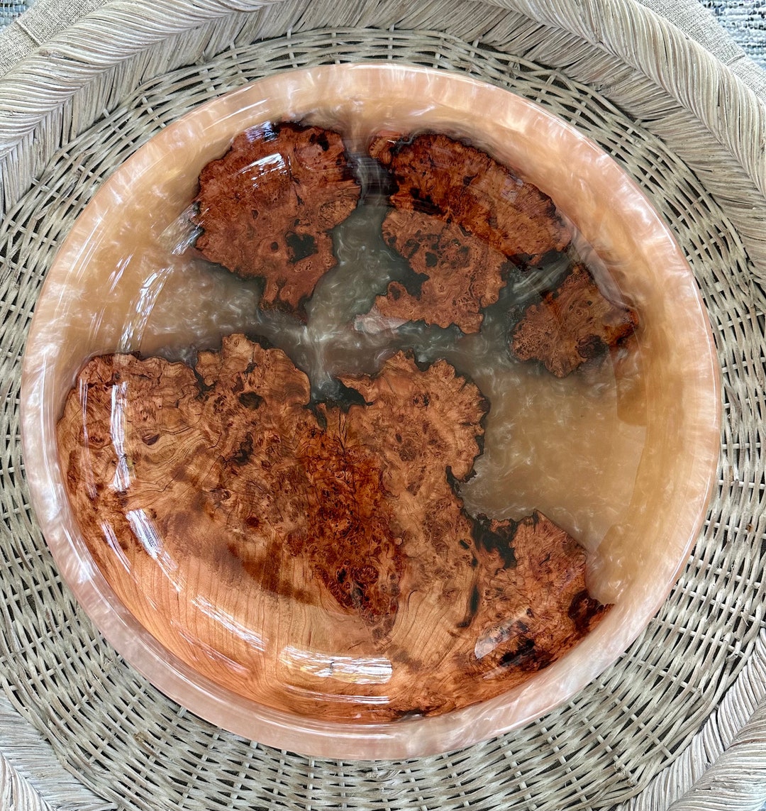 Bespoke Wood Artistry Custom Handcrafted Gorgeous Shimmery Blush Epoxy ...