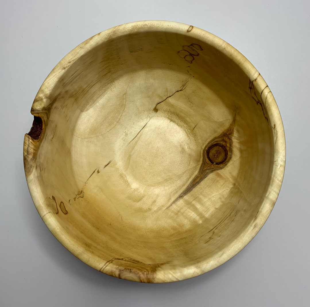 Handcrafted Lathe Turned Solid Maple Ambrosia Bowl With Artisan ...