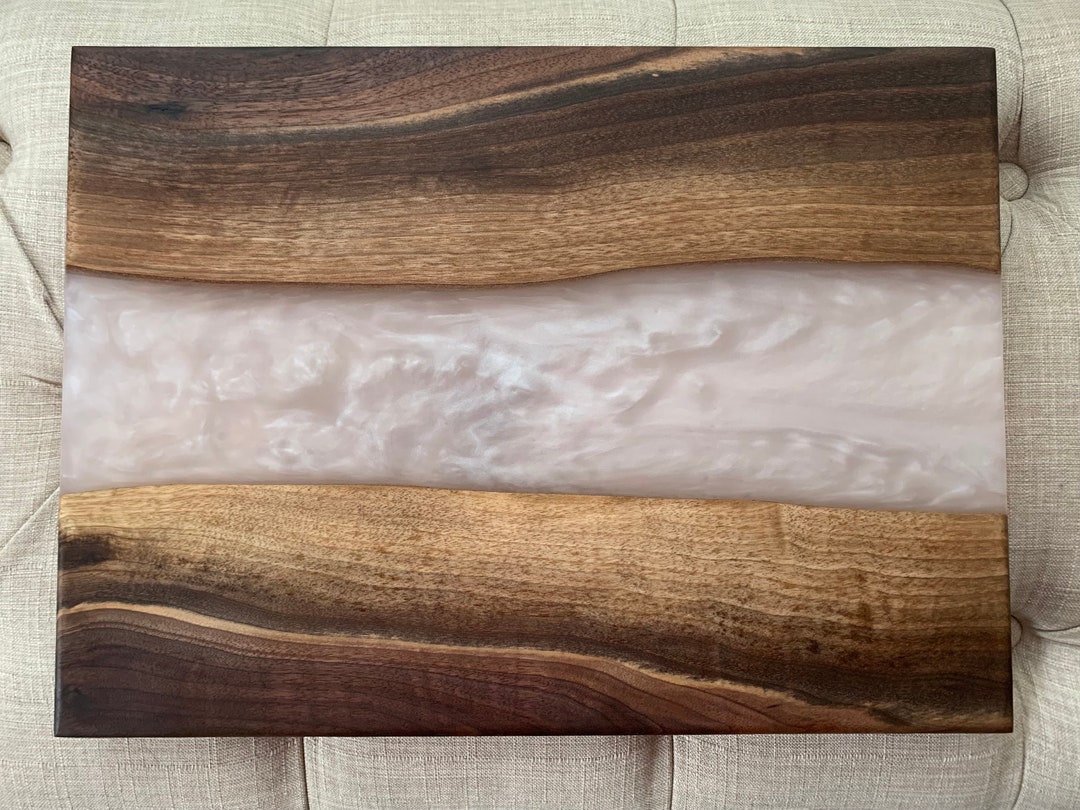 Gorgeous Handcrafted Blush Pink Epoxy and Walnut Charcuterie Serving ...