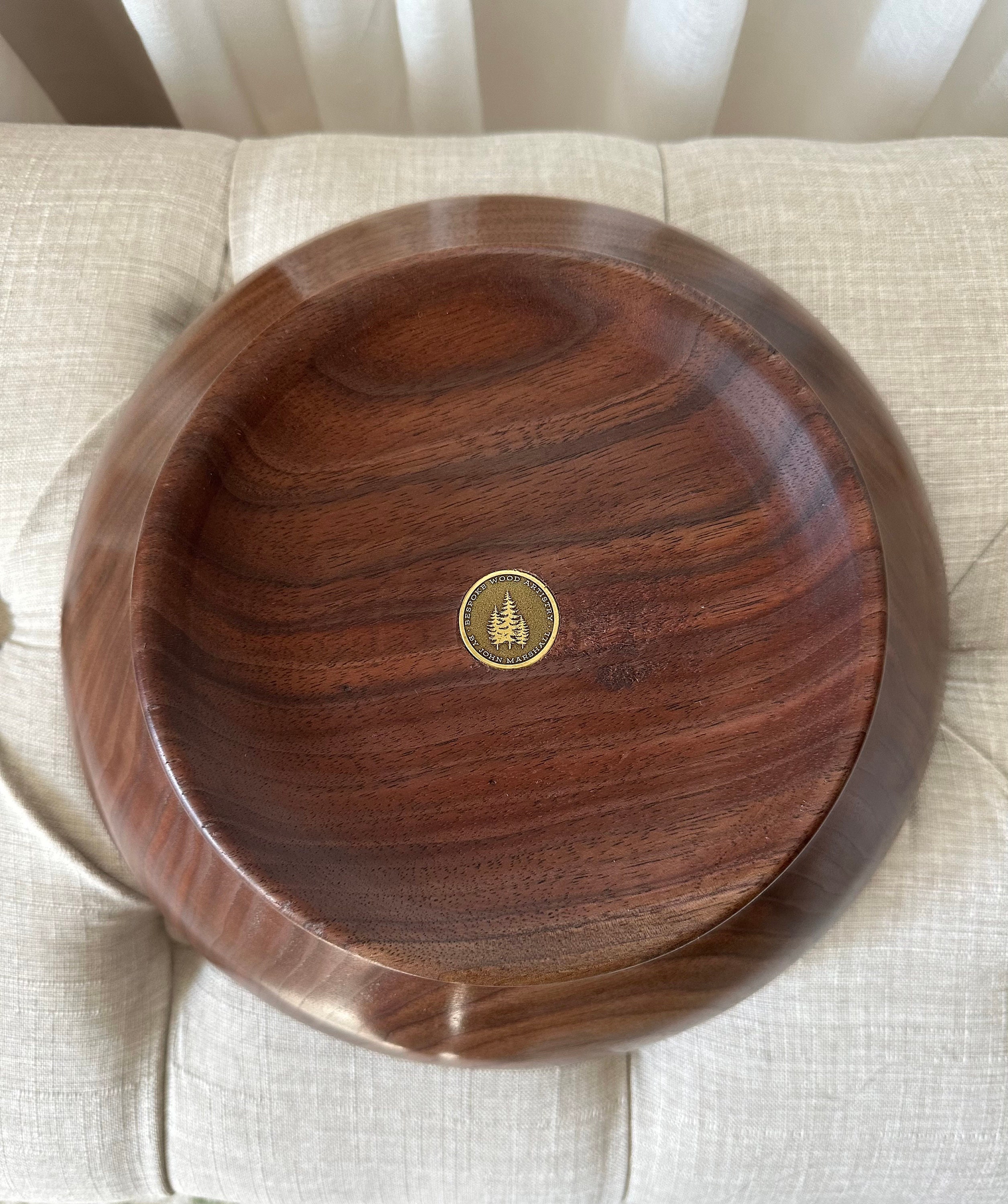 Bespoke Wood Artistry Custom Lathe Turned Solid Walnut Wood Bowl With ...