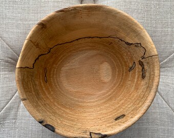 Handcrafted Solid Rustic Lathe Turned Spalted Maple Bowl With Artisan Insignia - Etsy