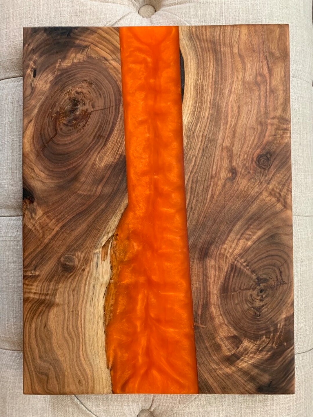 Handcrafted Orange Epoxy Walnut Charcuterie Serving Riverboard - Etsy