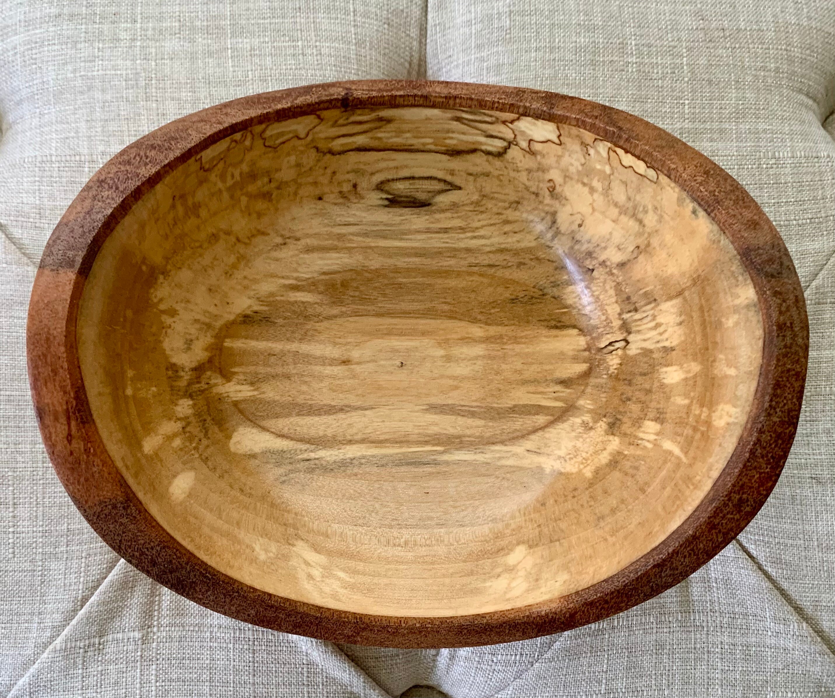 Handcrafted Lathe Turned Solid Spalted Birch Live Edge Bowl With ...