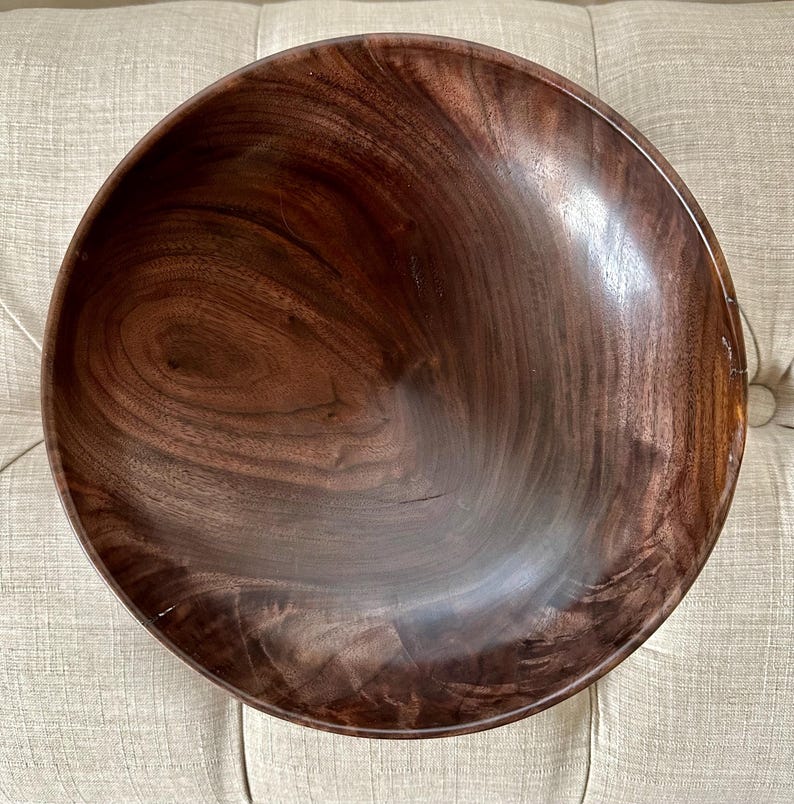 Bespoke Wood Artistry Custom Lathe Turned Solid Walnut Wood Bowl With ...