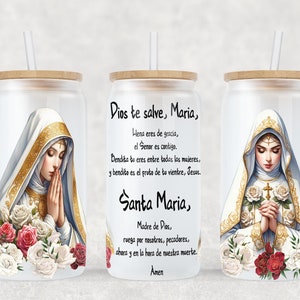 Virgin Mary Tumbler Sublimation Design: Dios Te Salve Maria PNG ...