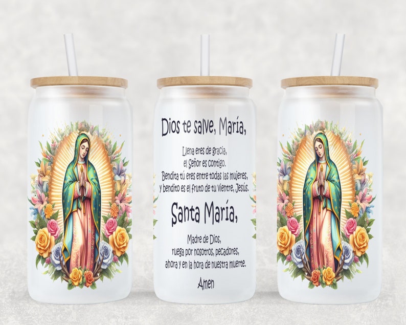 Virgen De Guadalupe Libbey Glass Can Tumbler Sublimation Design ...