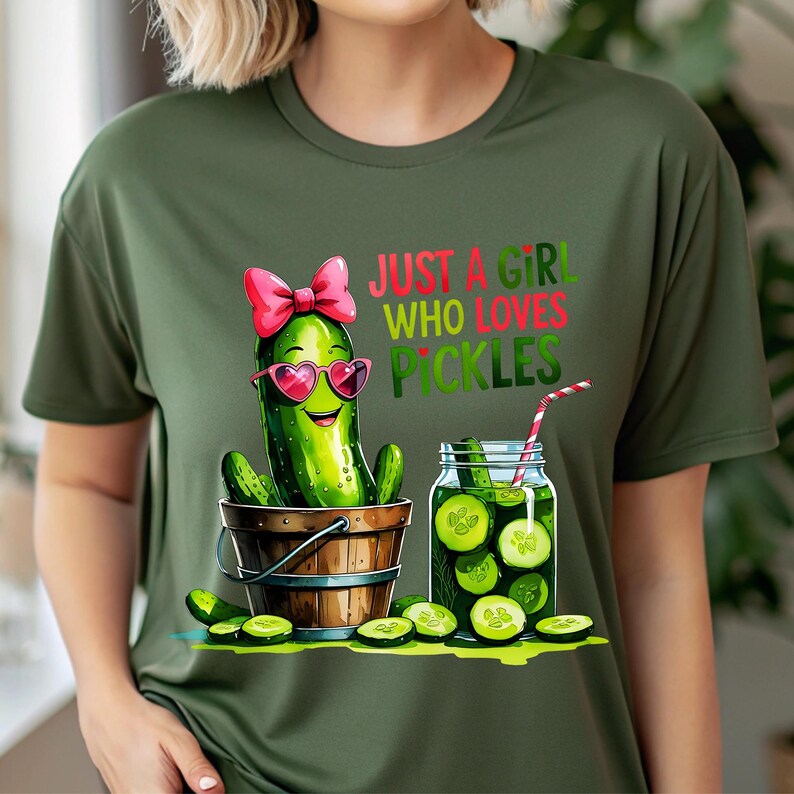 Just a Girl Who Loves Pickles PNG, Cute Pickle Clipart With Heart ...