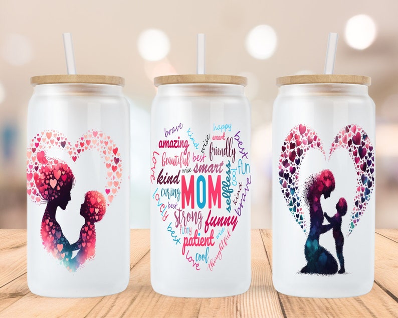Mom Life Libbey Glass Wrap PNG: Mother's Day Tumbler Design (digital ...
