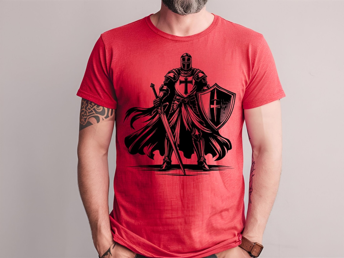 Medieval Templar Knight SVG PNG: Sword and Shield Clipart (digital ...