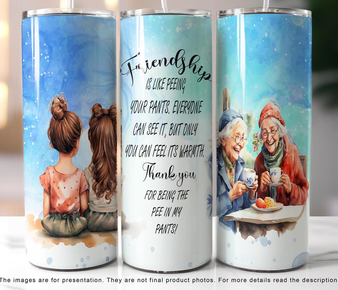 Best Friends 20 Oz Skinny Tumbler Wrap Png, Friendship Sublimation ...