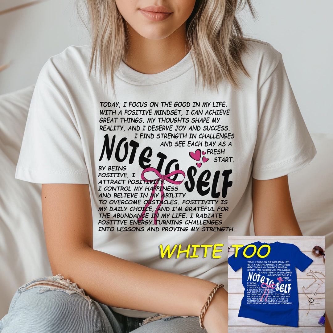 Note to Self PNG: Motivational Coquette Bow Design (digital Download ...