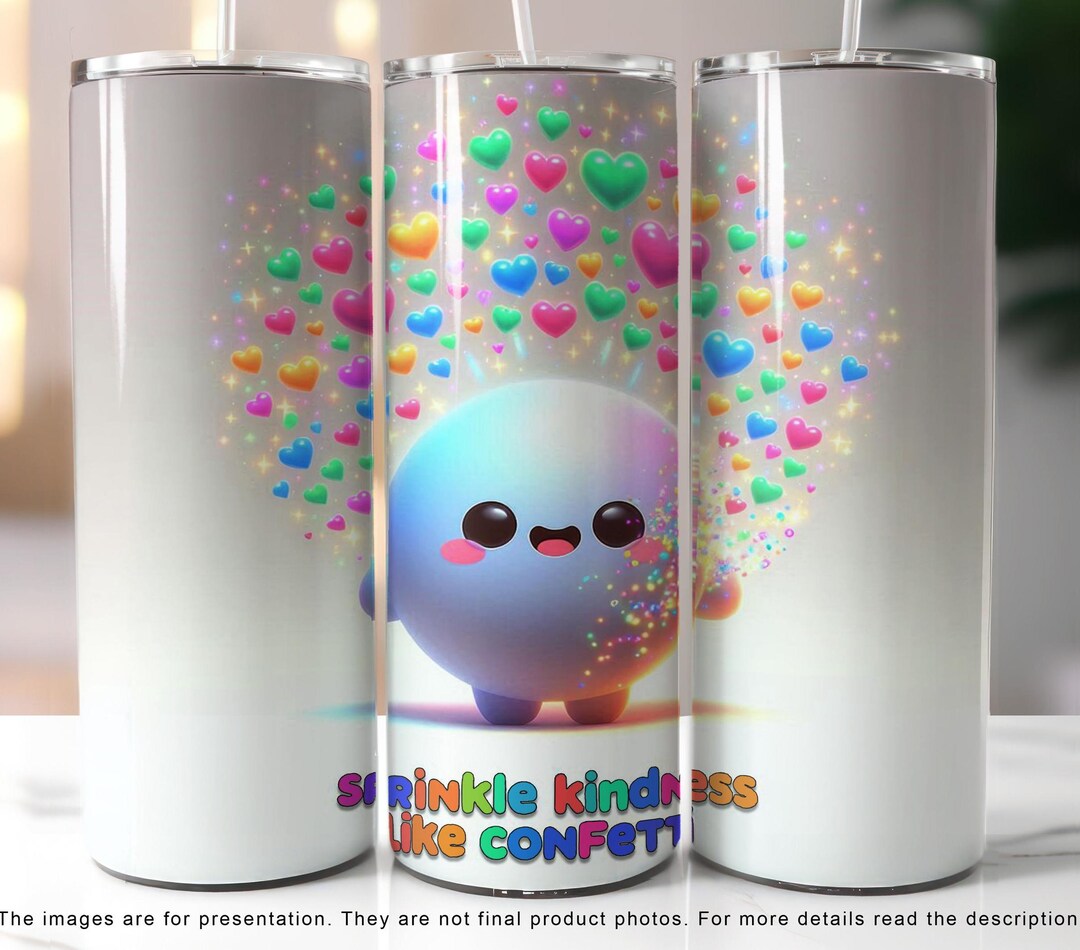 Positive Affirmation Sprinkle Kindness Like Confetti Tumbler Wrap, 20 ...