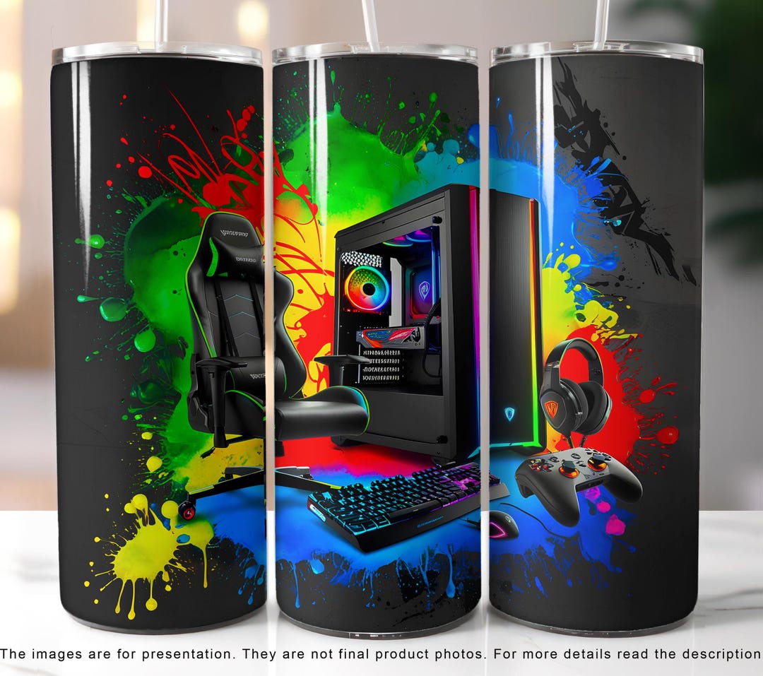 Gaming Gear 20oz Skinny Tumbler Wrap, Vibrant Graffiti Digital Download ...