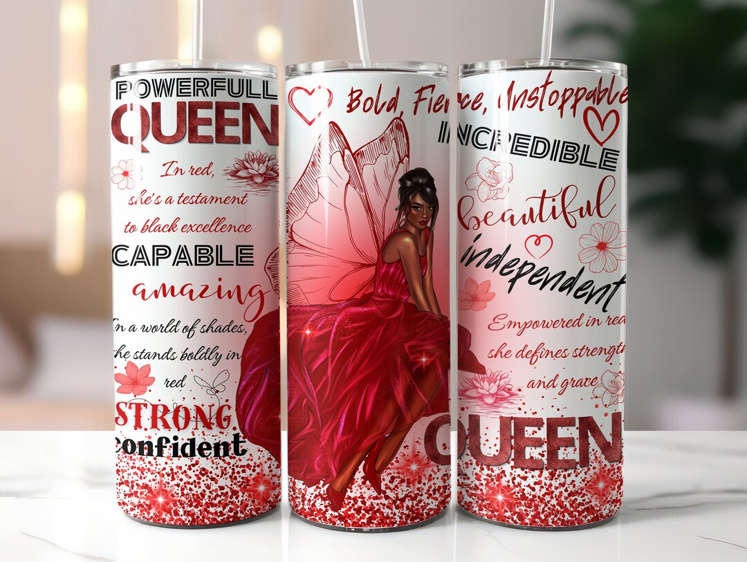 Inspirational Black Woman Sublimation Designs, 20oz Skinny Tumbler Wrap ...