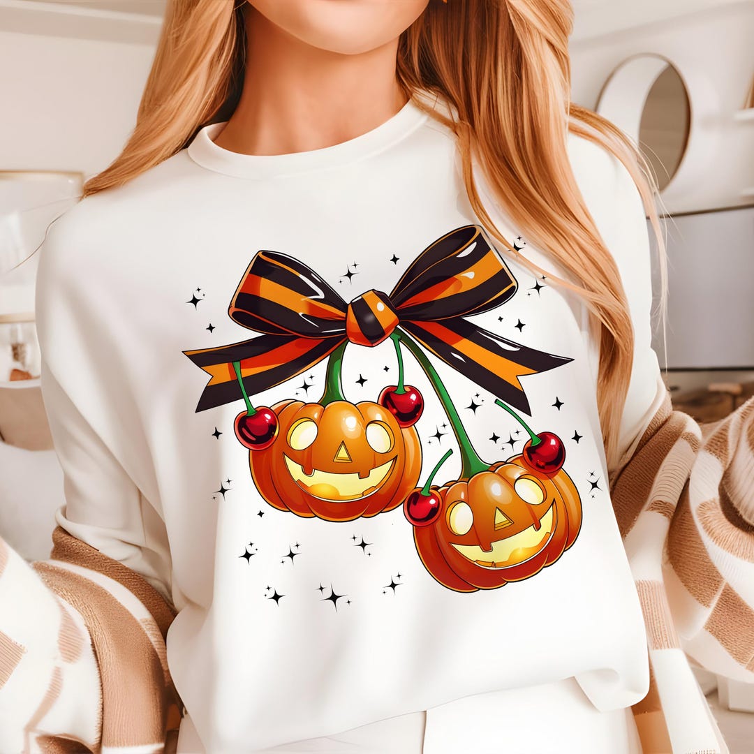 Halloween Coquette Bow Pumpkin PNG, Kawaii Jack O’lantern Clipart ...