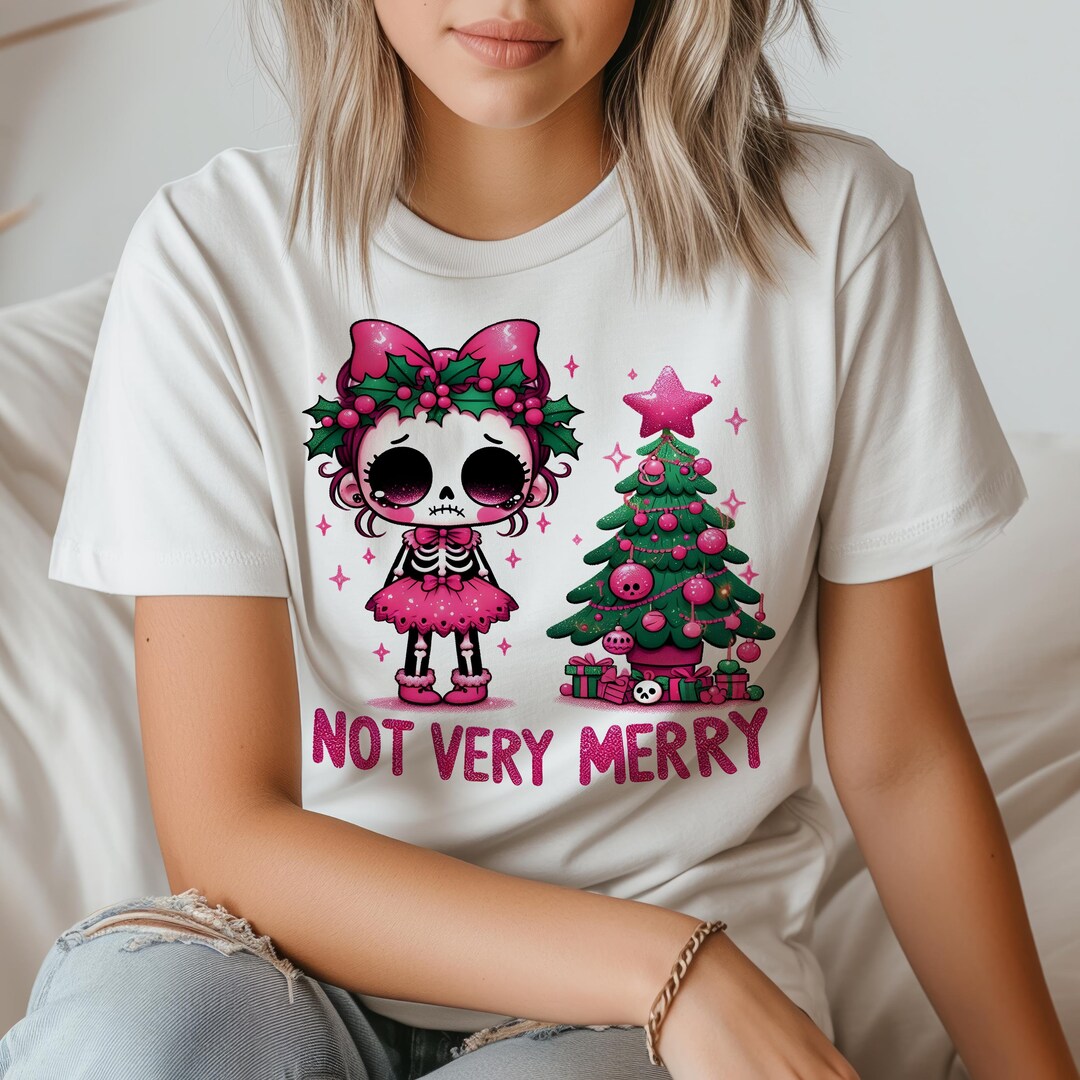 Anti Christmas Skeleton PNG: Not Very Merry Skull Design (digital ...
